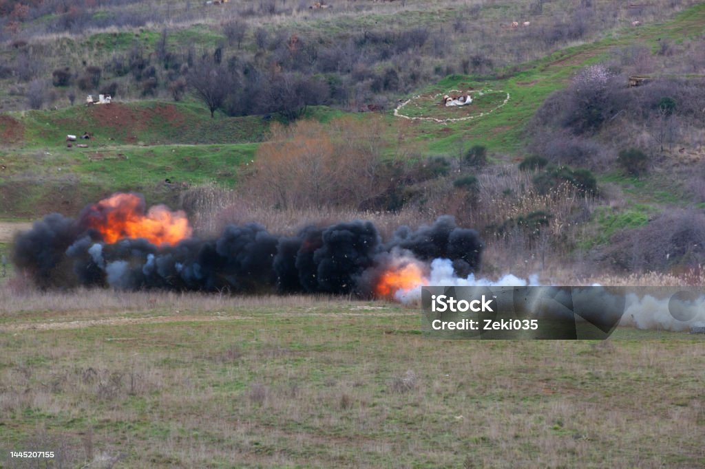 Anti Mine Rocket Explodes To Open A Gateway Stock Photo - Download ... Anti Mine Rocket Explodes To Open A Gateway Stock Photo - Download ...