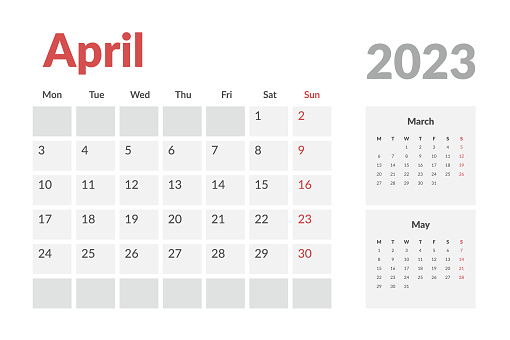 Modèle De Calendrier Davril 2023 Mise En Page Vectorielle Calendrier ... Modèle De Calendrier Davril 2023 Mise En Page Vectorielle Calendrier ...