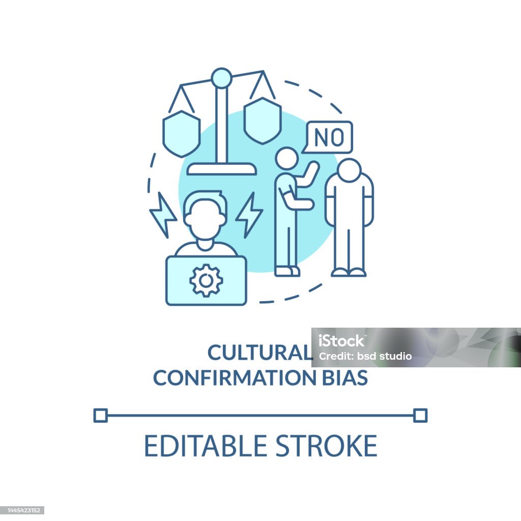 Cultural Confirmation Bias Turquoise Concept Icon Stock Illustration