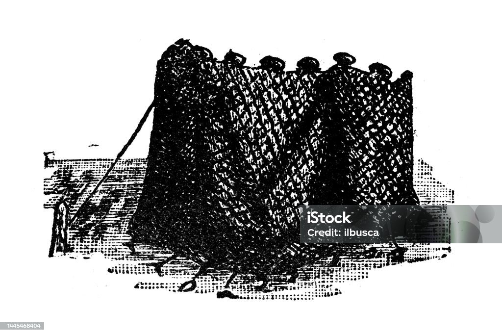 Antique Engraving Illustration Fishing Net Stock Illustration ... Antique Engraving Illustration Fishing Net Stock Illustration ...