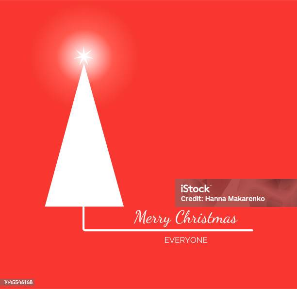 Kartu Natal Dengan Pohon Natal Dan Bintang Bersinar Di Bagian Atas ... Kartu Natal Dengan Pohon Natal Dan Bintang Bersinar Di Bagian Atas ...