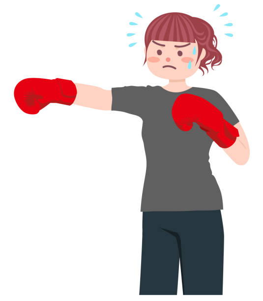 50 Kick Boxing Woman White Background Illustrations Royalty Free