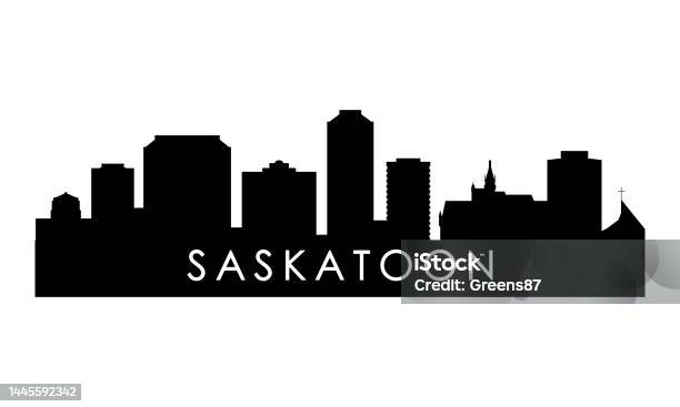 Saskatoon Skyline Silhouette Black Saskatoon City Design Isolated On