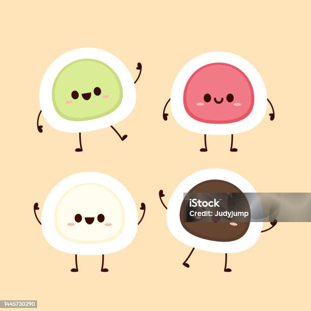 Mochi Character Design Wallpaper Free Space For Text Mochi Vector Stock Illustration Download