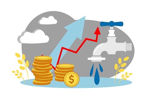 Ilustración de La Subida Del Precio Del Agua y más Vectores Libres de ... Ilustración de La Subida Del Precio Del Agua y más Vectores Libres de ...