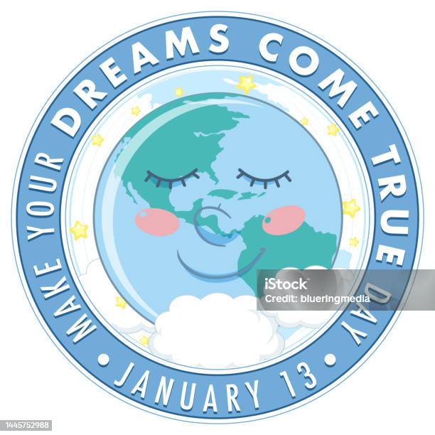 Make Your Dream Come True Day Banner Design Stock Illustration