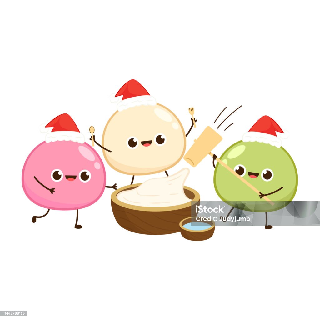 Mochi Character Design Wallpaper Free Space For Text Mochi Vector Stock Illustration Download