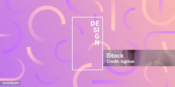 Desain Abstrak Dengan Bentuk Geometris Trendy Pink Gradient Ilustrasi