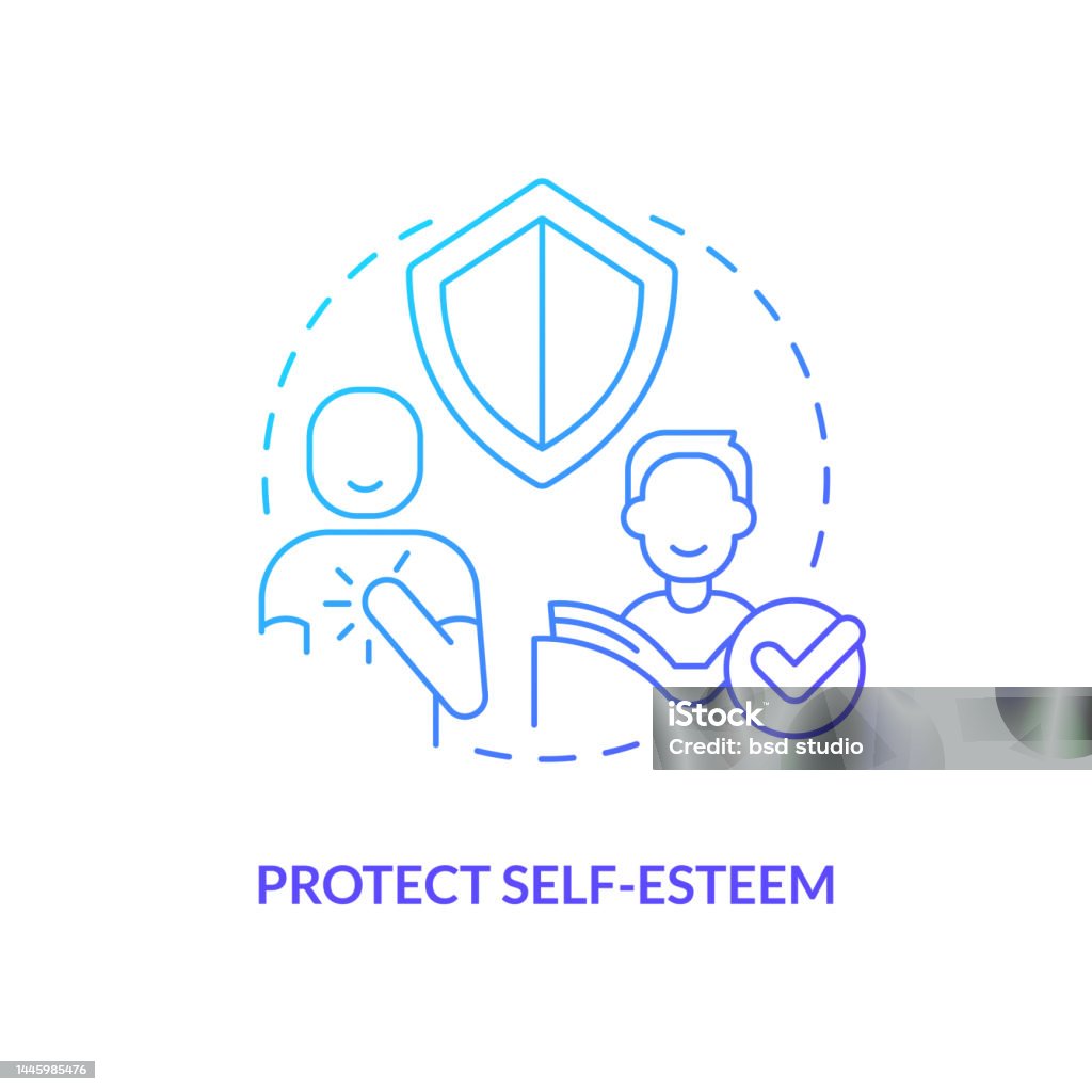 Protect Selfesteem Blue Gradient Concept Icon Stock Illustration ... Protect Selfesteem Blue Gradient Concept Icon Stock Illustration ...