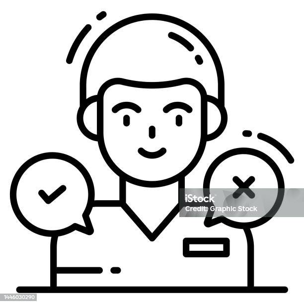 Icône De Décision Enquête Et Rétroaction Illustration Vectorielle