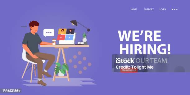 Konsep Desain Halaman Arahan Kami Mempekerjakan Tim Digital Kerja Tim