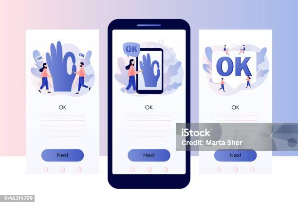 Ok Signe Geste De La Main Daccord Concept De Gestes De Communication