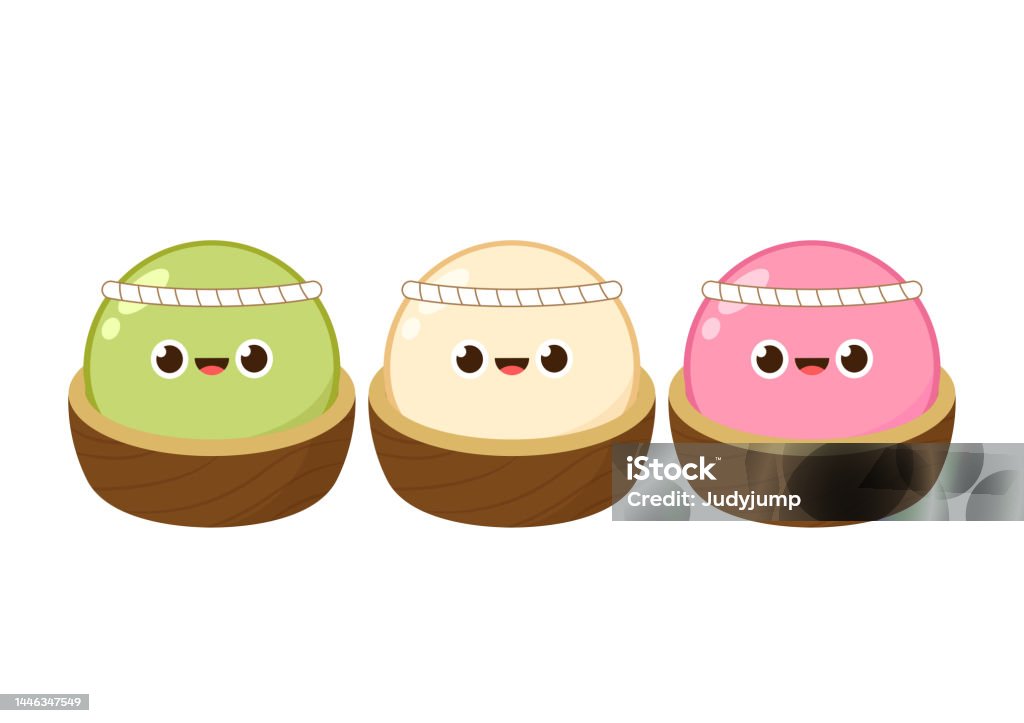 Mochi Character Design Wallpaper Free Space For Text Mochi Vector Stock Illustration Download