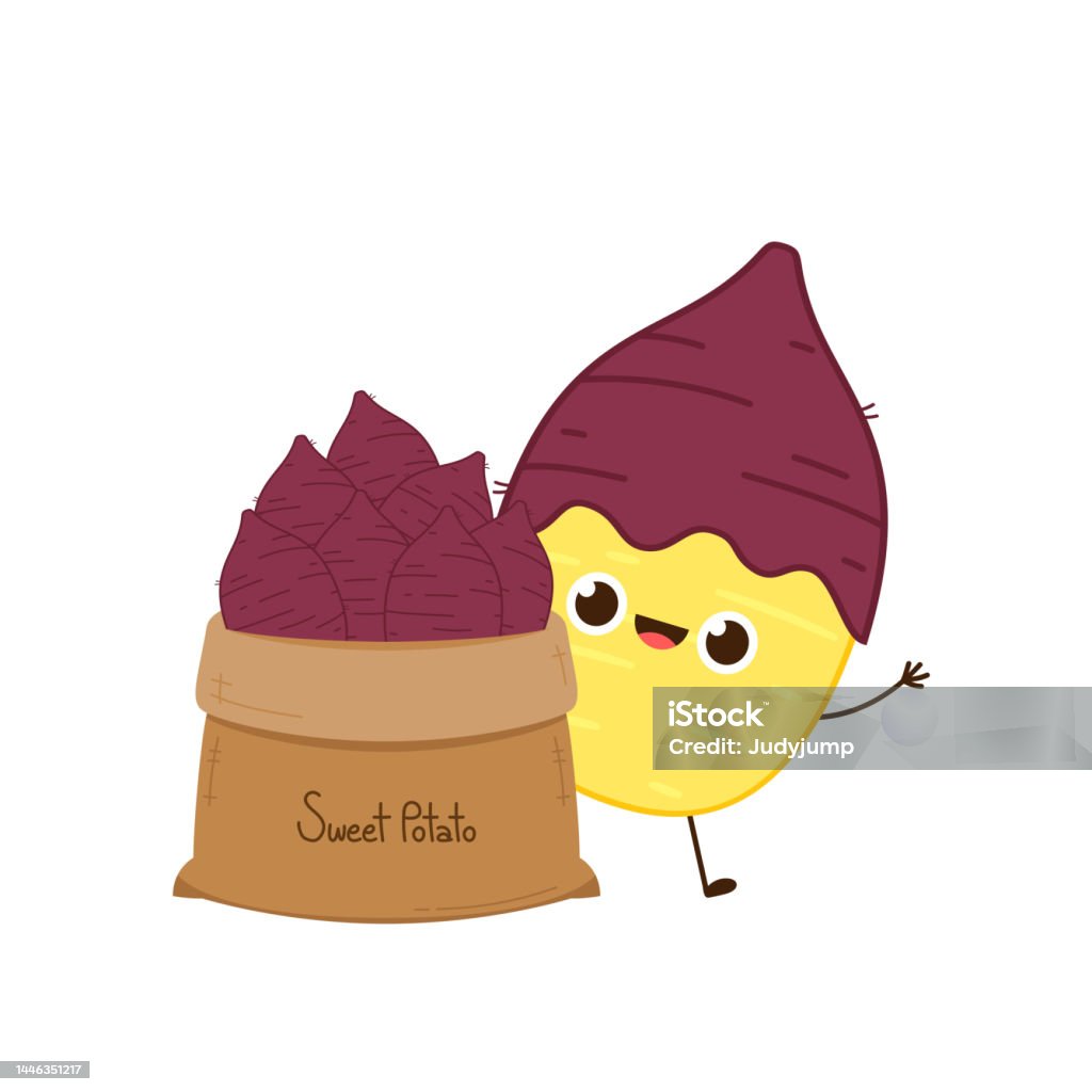 Kartun Ubi Jalar Desain Karakter Ubi Jalar Karung Ubi Jalar Ilustrasi