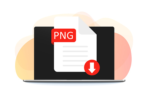 Unduh File Ikon Png Dengan Label Di Komputer Layar Mengunduh Konsep