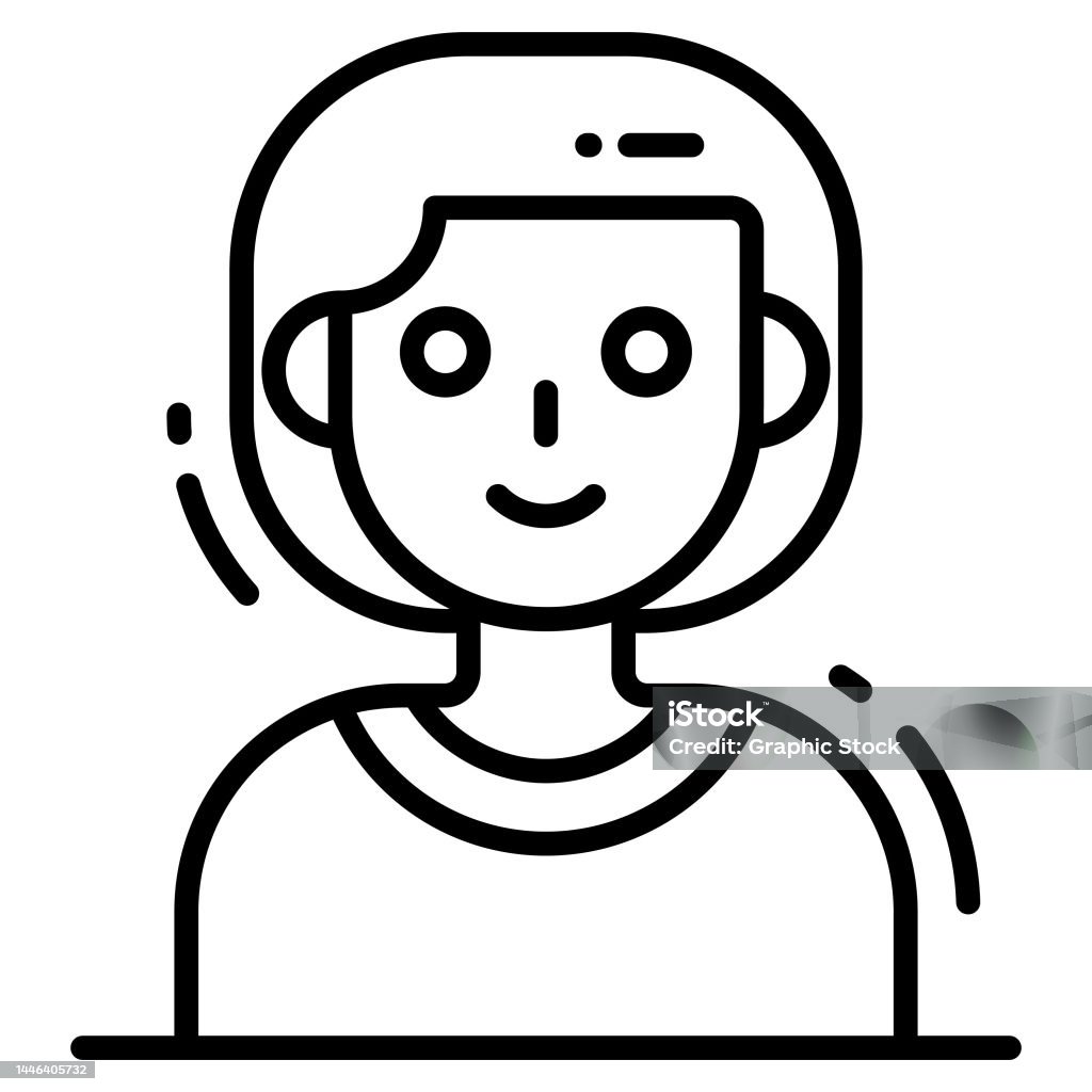 女の子の線のアイコン記号記号のアイコン アイコンのベクターアート素材や画像を多数ご用意 アイコン イラストレーション スクエア