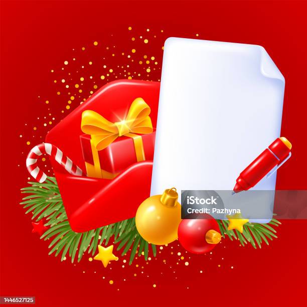 Template Surat Ucapan Selamat Natal Dan Tahun Baru Ilustrasi Stok