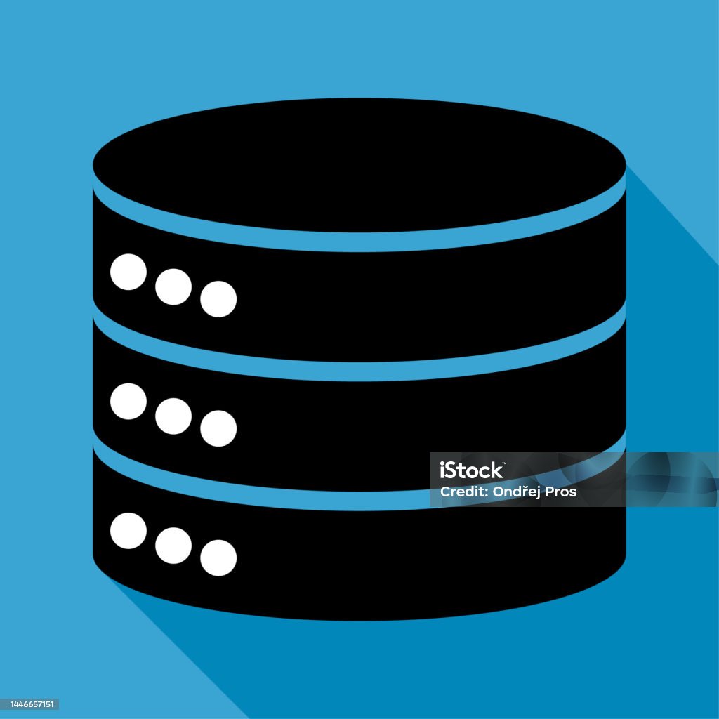 Database Storage Icon With Shadow Internet Network Server Cloud Data Symbol Connection System
