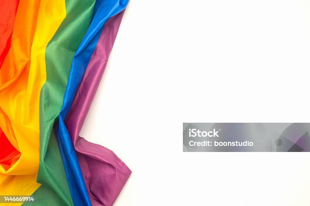 Bendera Pelangi Atau Bendera Lgbt Dengan Latar Belakang Putih Foto Stok