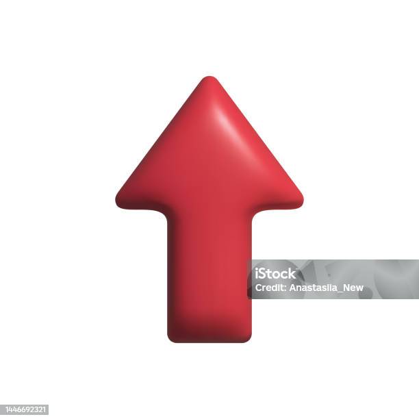 Red Arrow Icon Object Computer Interface 3d Arrow Pointer Stock