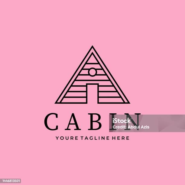 Logo De Cabine Line Art Illustration De Conception Vectorielle