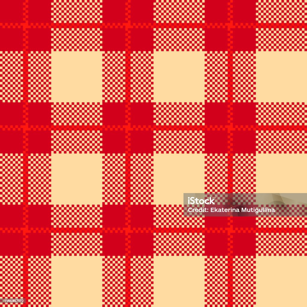 Autumn Checkered Plaid Seamless Patten Vector Tartan Red And Beige ... Autumn Checkered Plaid Seamless Patten Vector Tartan Red And Beige ...