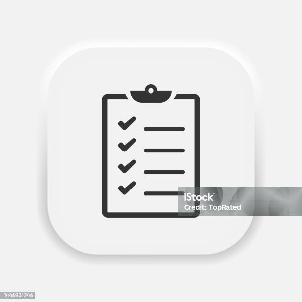 Ikon Daftar Periksa Clipboard Dengan Kotak Centang Dan Simbol Tanda