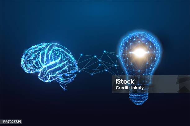 Brainstorming Ide Solusi Konsep Futuristik Dengan Otak Dan Bola Lampu
