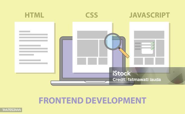 Frontend Website Development Compare Comparison Html Css Javascript Stock Illustration