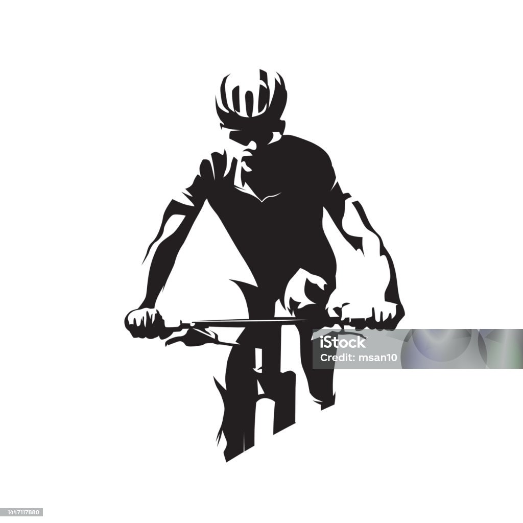 Cycliste Vtt Logo De Cyclisme Vtt Silhouette Vectorielle Isolée