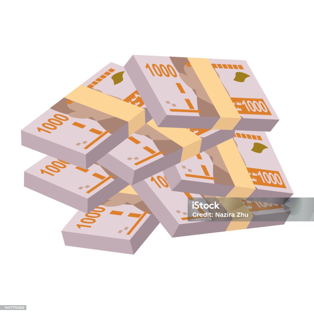 Schwedische Krone Vektorillustration Schweden Geldsatz Bündel Banknoten ... Schwedische Krone Vektorillustration Schweden Geldsatz Bündel Banknoten ...