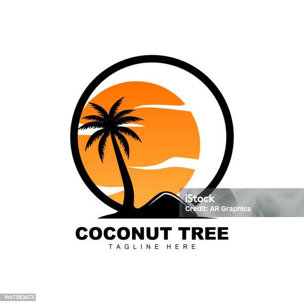 Logo De Cocotier Vecteur Darbre Océanique Conception Pour Modèles Image
