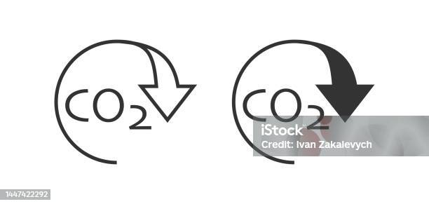 Icône De Réduction De Co2 Symbole Dillustration Carbone Des Émissions