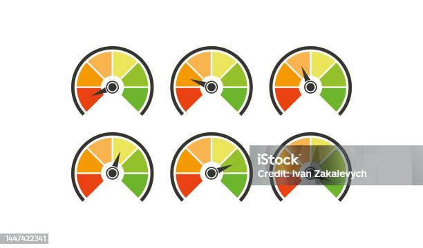 Credit Score Speedometer Icon Set Customer Satisfaction Meter ... Credit Score Speedometer Icon Set Customer Satisfaction Meter ...