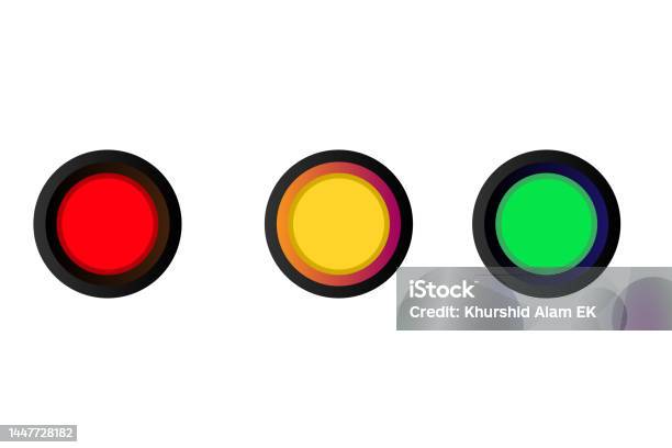 Start And Stop Web Button Realistic Multicolored Buttons 3d Metallic Circle Icon Red Button