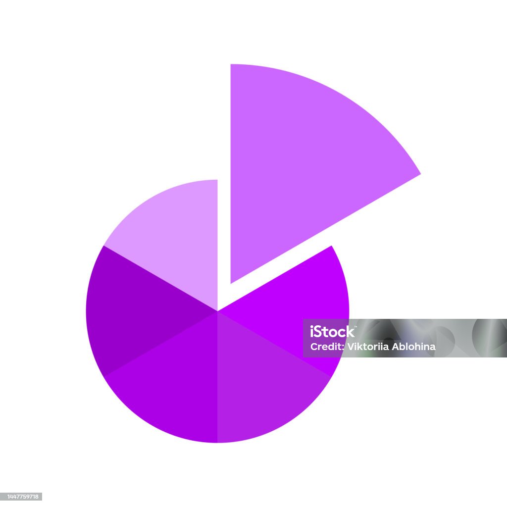 Diagramme Circulaire Divisé En 6 Sections Violettes Monochromes