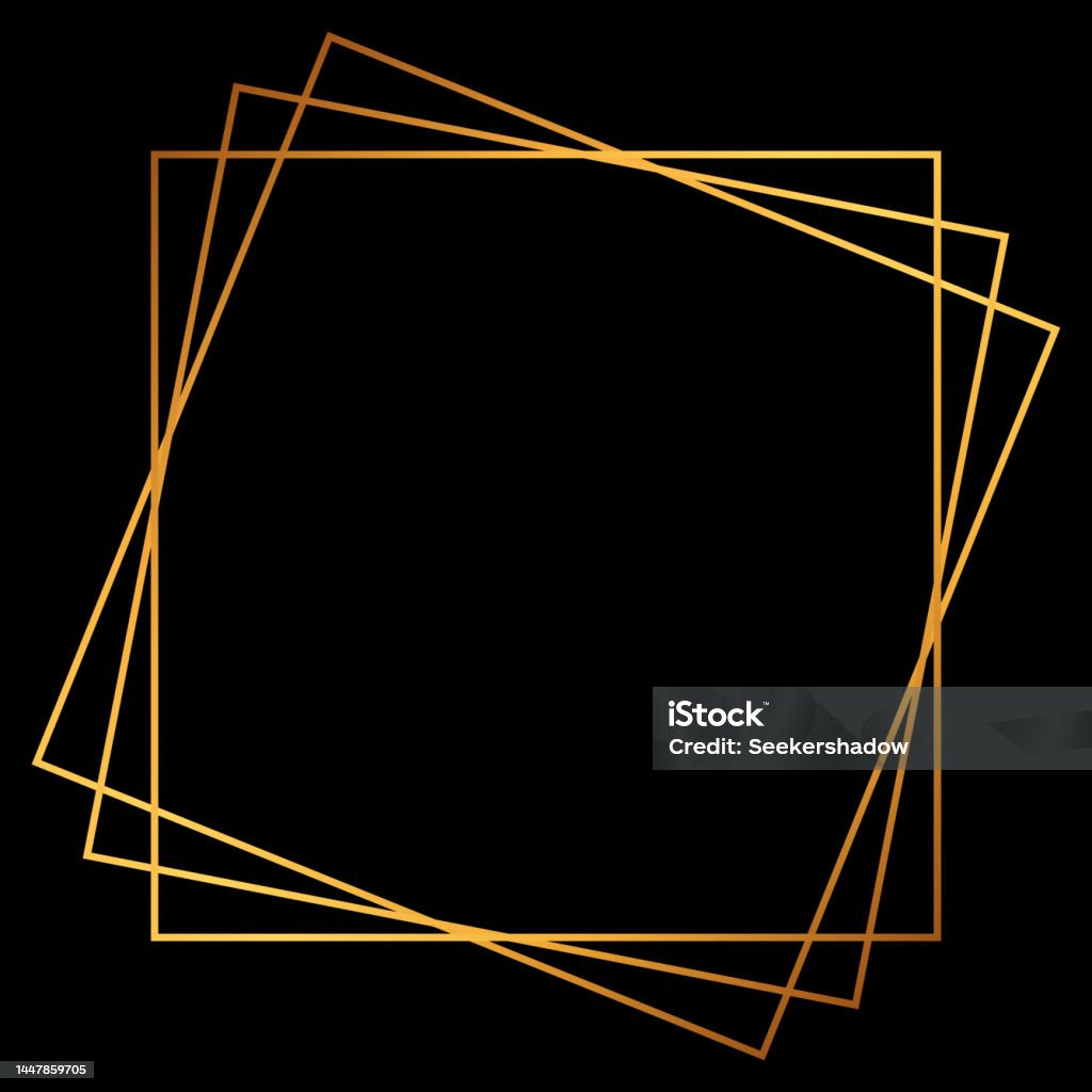 Golden Decorative Frames Modern Square Frame Concept Art Deco Line Art