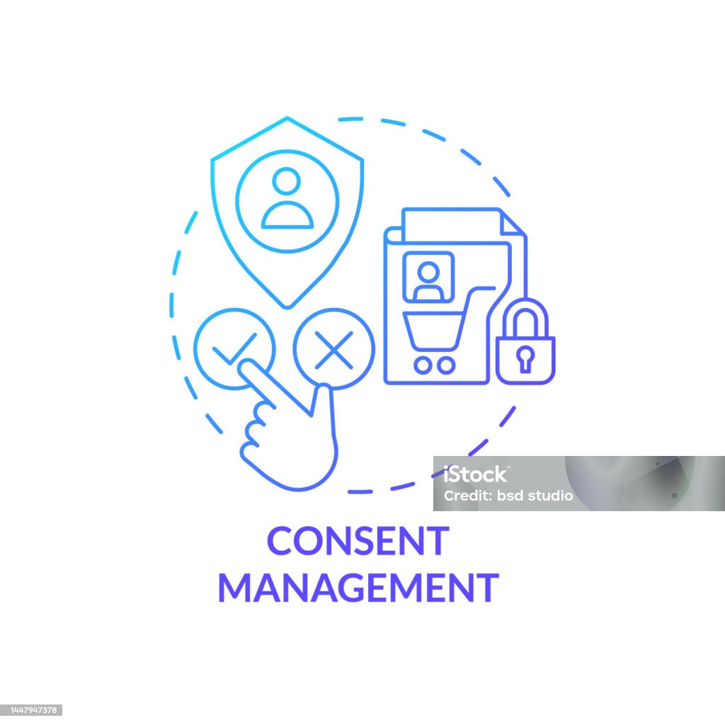 Consent Management Blue Gradient Concept Icon Stock Illustration ... Consent Management Blue Gradient Concept Icon Stock Illustration ...