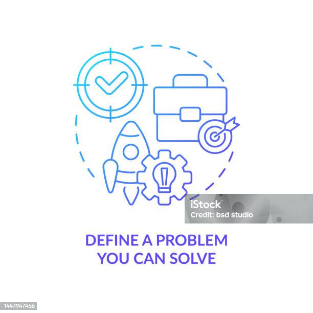 Define Problem You Can Solve Blue Gradient Concept Icon Stock