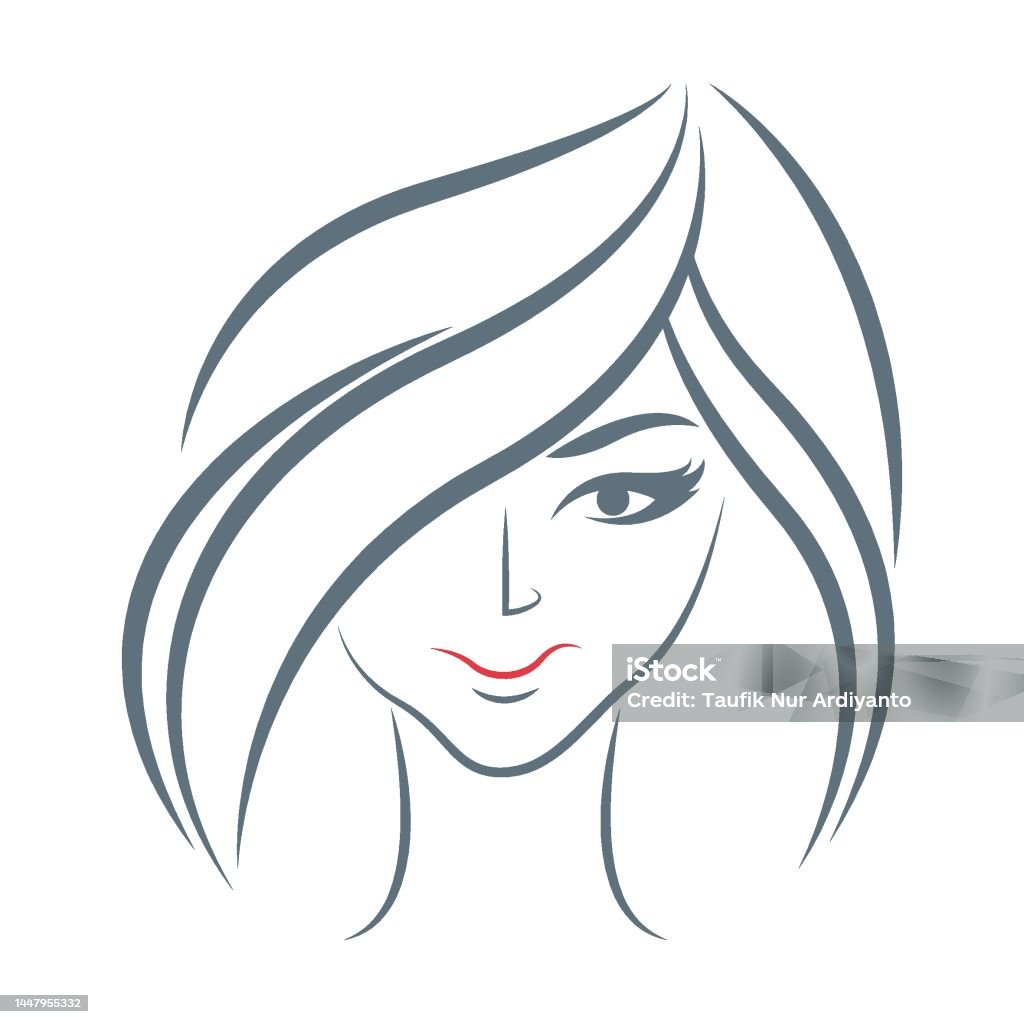 Woman Face Line Art Icon Design Stock Illustration Download Image Now