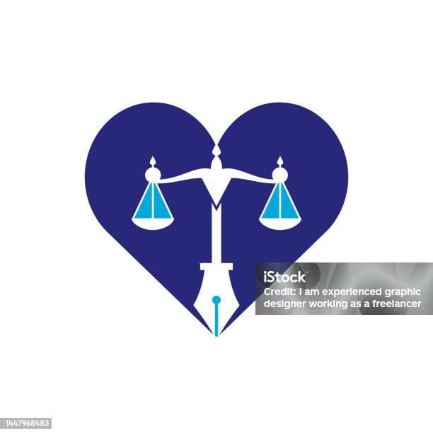 Vecteur De Logo De Droit Avec Équilibre Judiciaire Symbolique De