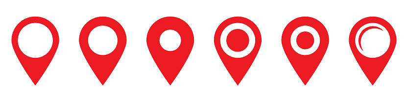 Épingle De Cartes Icône Rouge De La Carte De Localisation Vecteurs