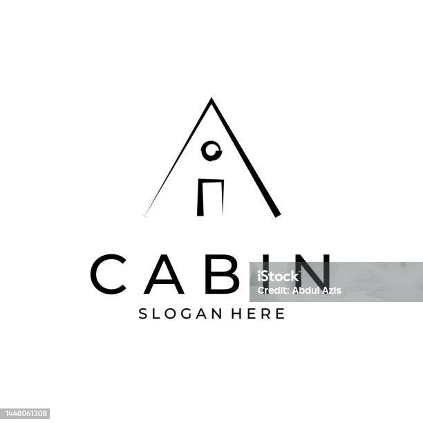 Logo De Cabine Line Art Illustration De Conception Vectorielle