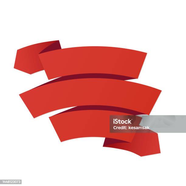 Ribbons Banners Badges Labels Design Elements On White Background Stock