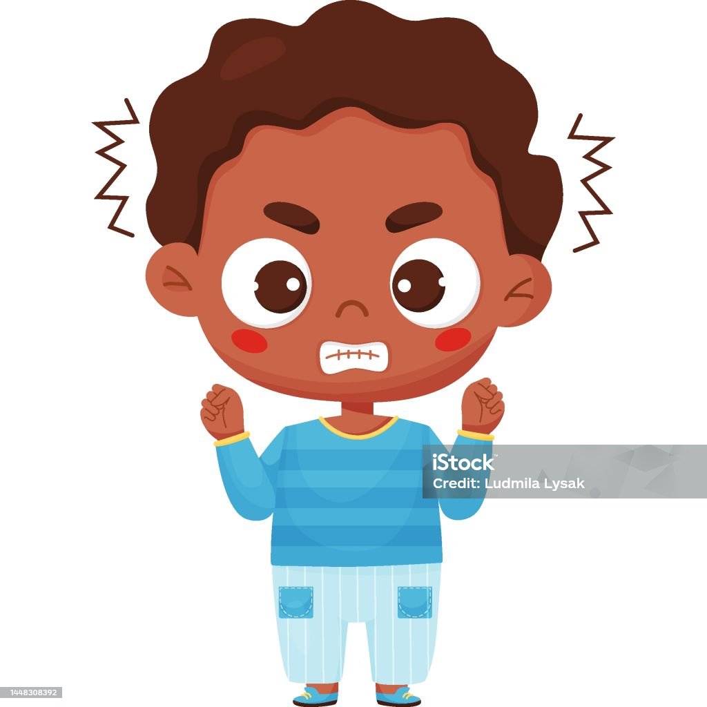 Angry Displeased Black Boy Male Character Emotion Stock Illustration ... Angry Displeased Black Boy Male Character Emotion Stock Illustration ...