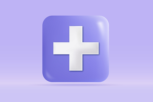 Icône De Signe Durgence Médicale 3d Plus Isolé Sur Fond Bleu Clair