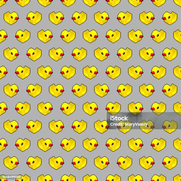 Rubber Duck Pixel Art Pattern Seamless 8 Bit Background Pixelated