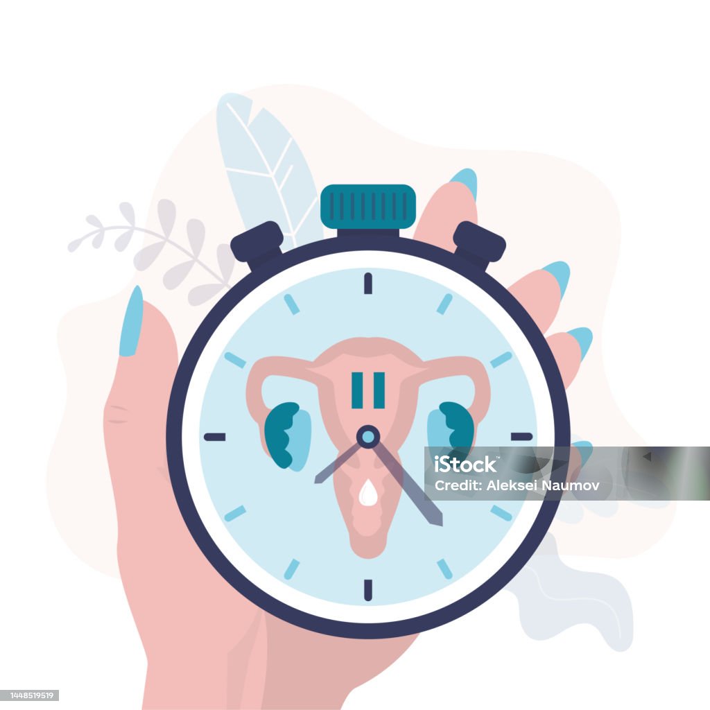 Hand Holds Woman Biological Clocks Limited Fertility Medical Concept