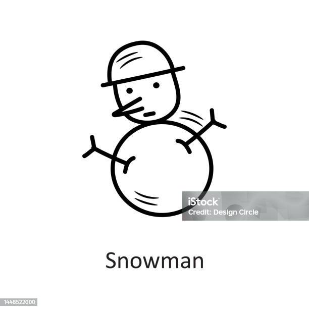 Contour Vectoriel Bonhomme De Neige Illustration De Conception Dicônes