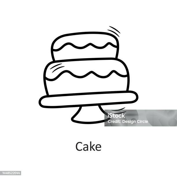 Contour Vectoriel De Gâteau Illustration De Conception Dicônes Symbole